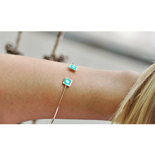 Geometrik Mine Göz Tasarım Tel bilezik Tel Bilezikler, Mineli Bileklik By Golden House